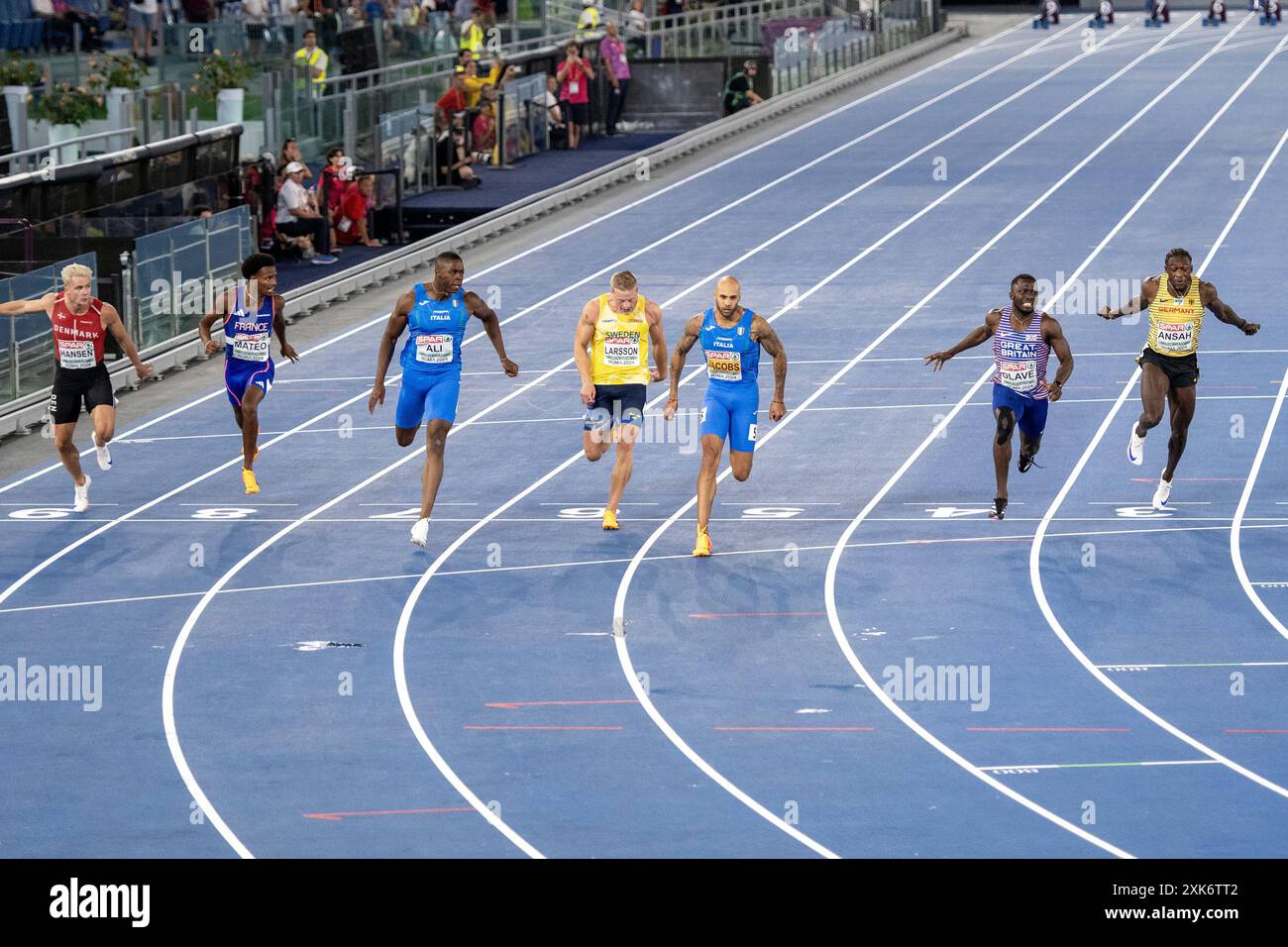 Lamont Marcell Jacobs (Italy) winning the men's 100m gold medal at ...
