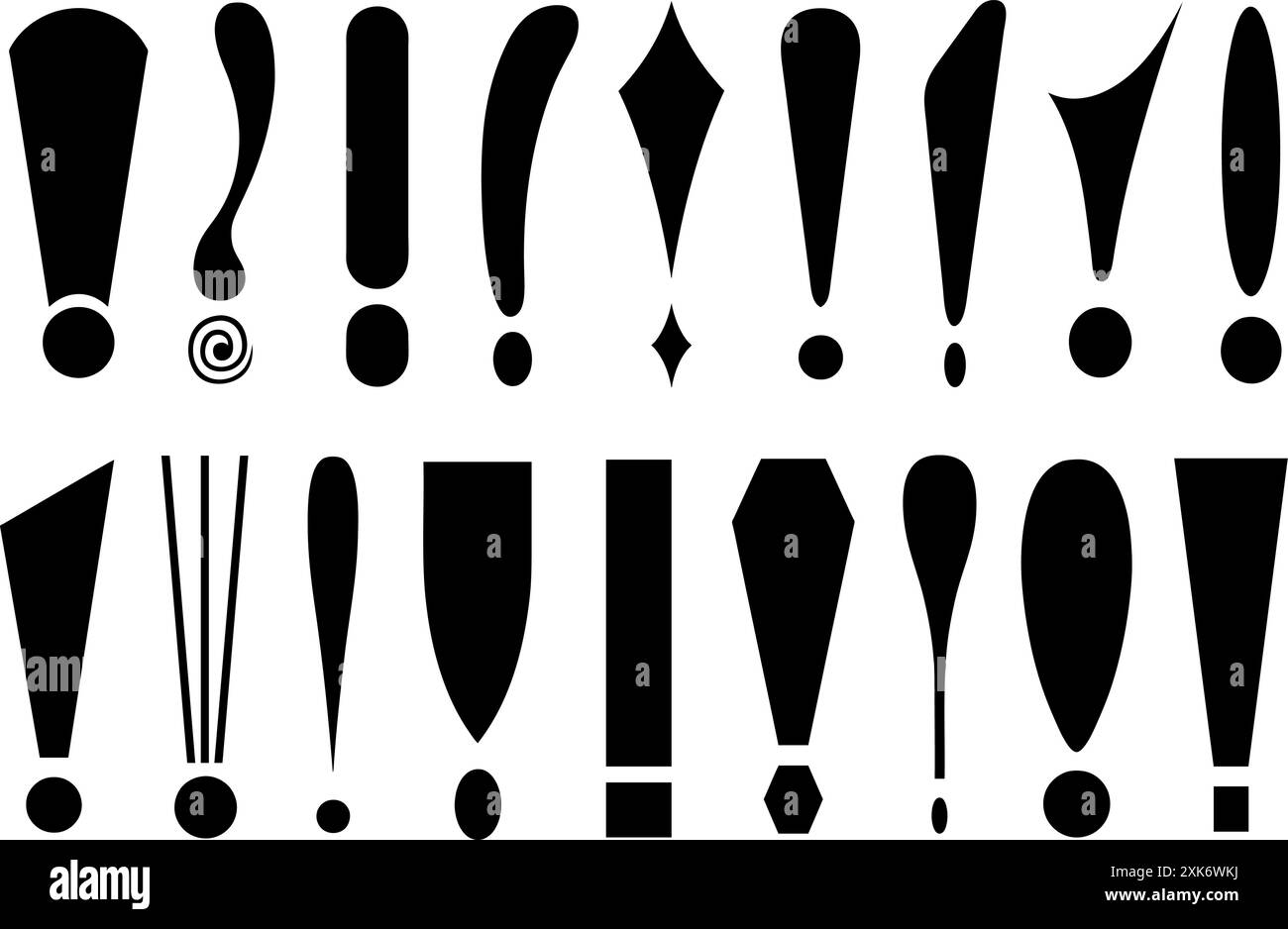 Set of different exclamation mark signs isolated on white Stock Vector ...