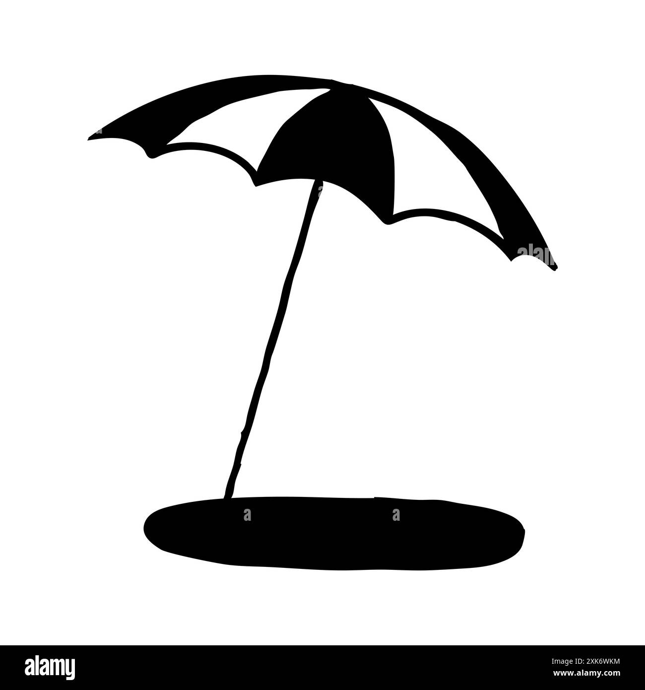 Doodle Beach Umbrella sketch. Hand drawn beach graphic symbol isolated ...