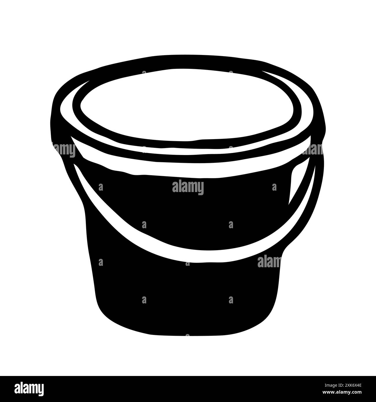 Doodle bucket sketch. Hand drawn tool graphic symbol isolated on white ...