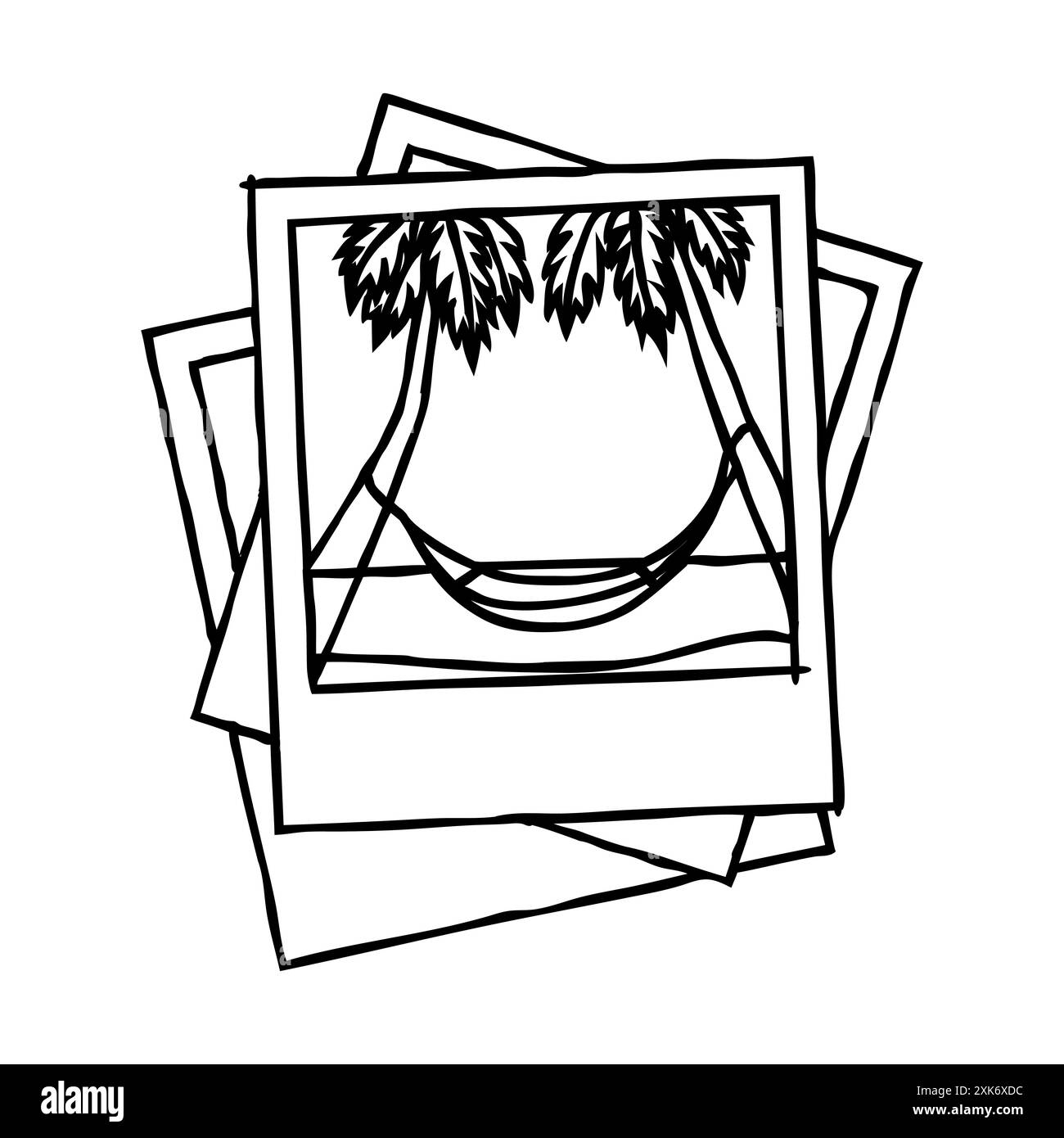 Doodle instant photo snapshots sketch. Hand drawn graphic symbol ...