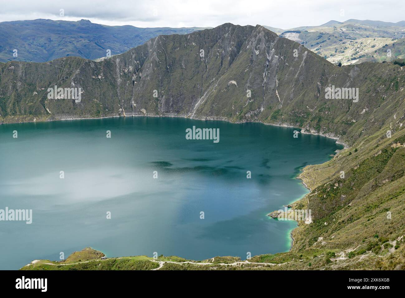 crater lake, Quilotoa volcano, Laguna del Quilotoa, Cotopaxi National ...