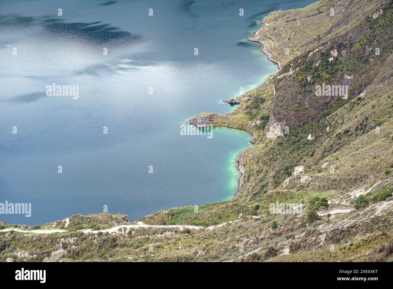 crater lake, Quilotoa volcano, Laguna del Quilotoa, Cotopaxi National ...