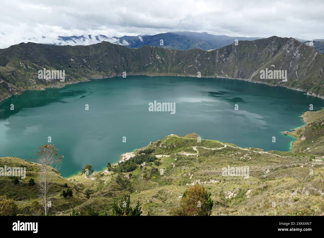 crater lake, Quilotoa volcano, Laguna del Quilotoa, Cotopaxi National ...