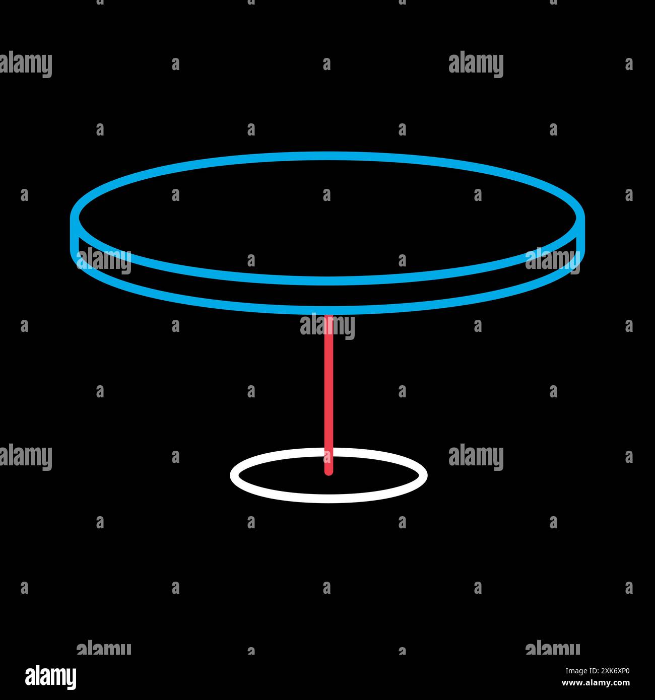 Round table vector on black background icon. Graph symbol for furniture ...