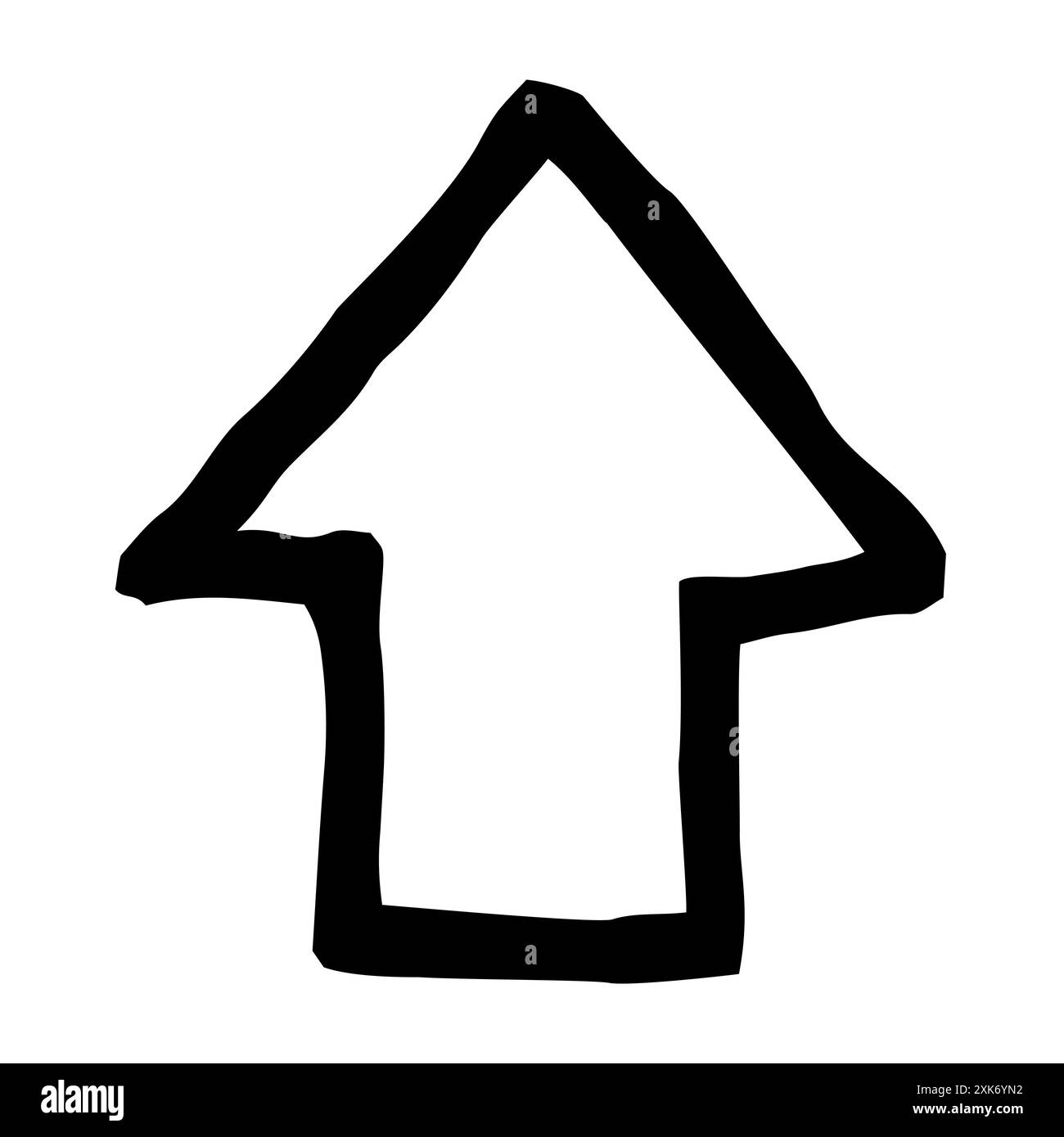 Doodle up arrow symbol hand drawn with thin line. Graphic design ...