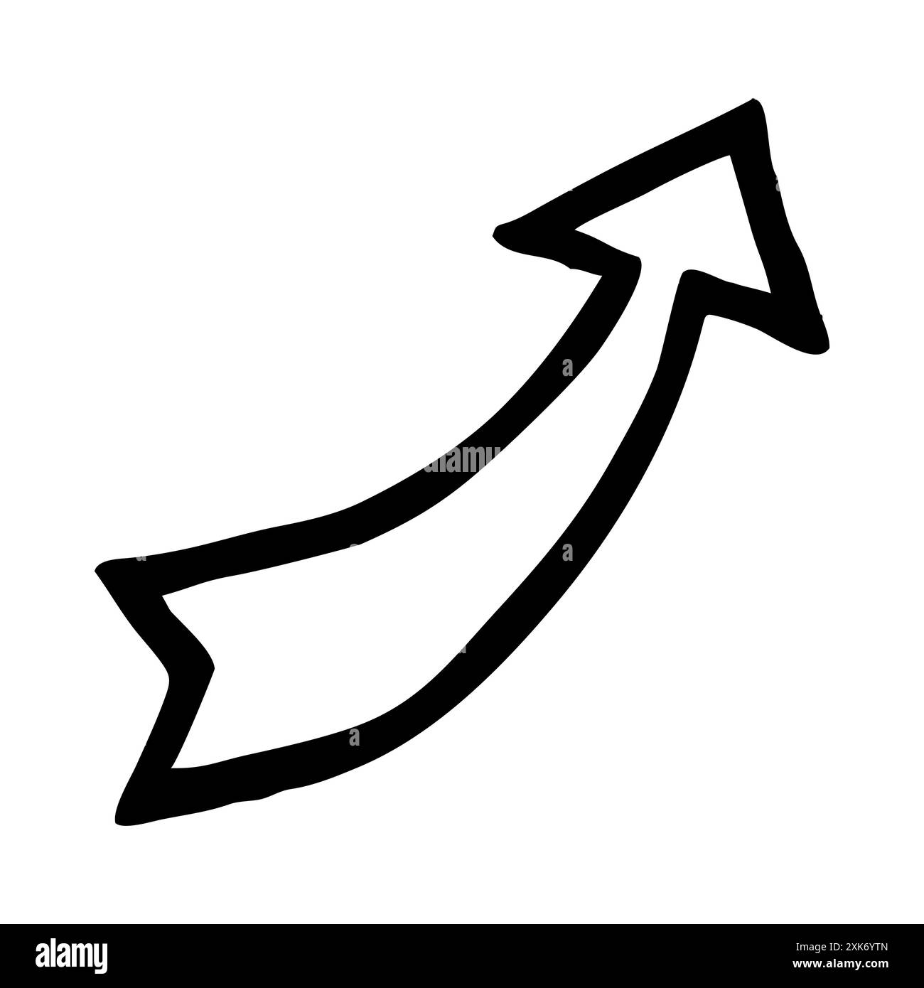 Doodle up arrow symbol hand drawn with thin line. Graphic design ...