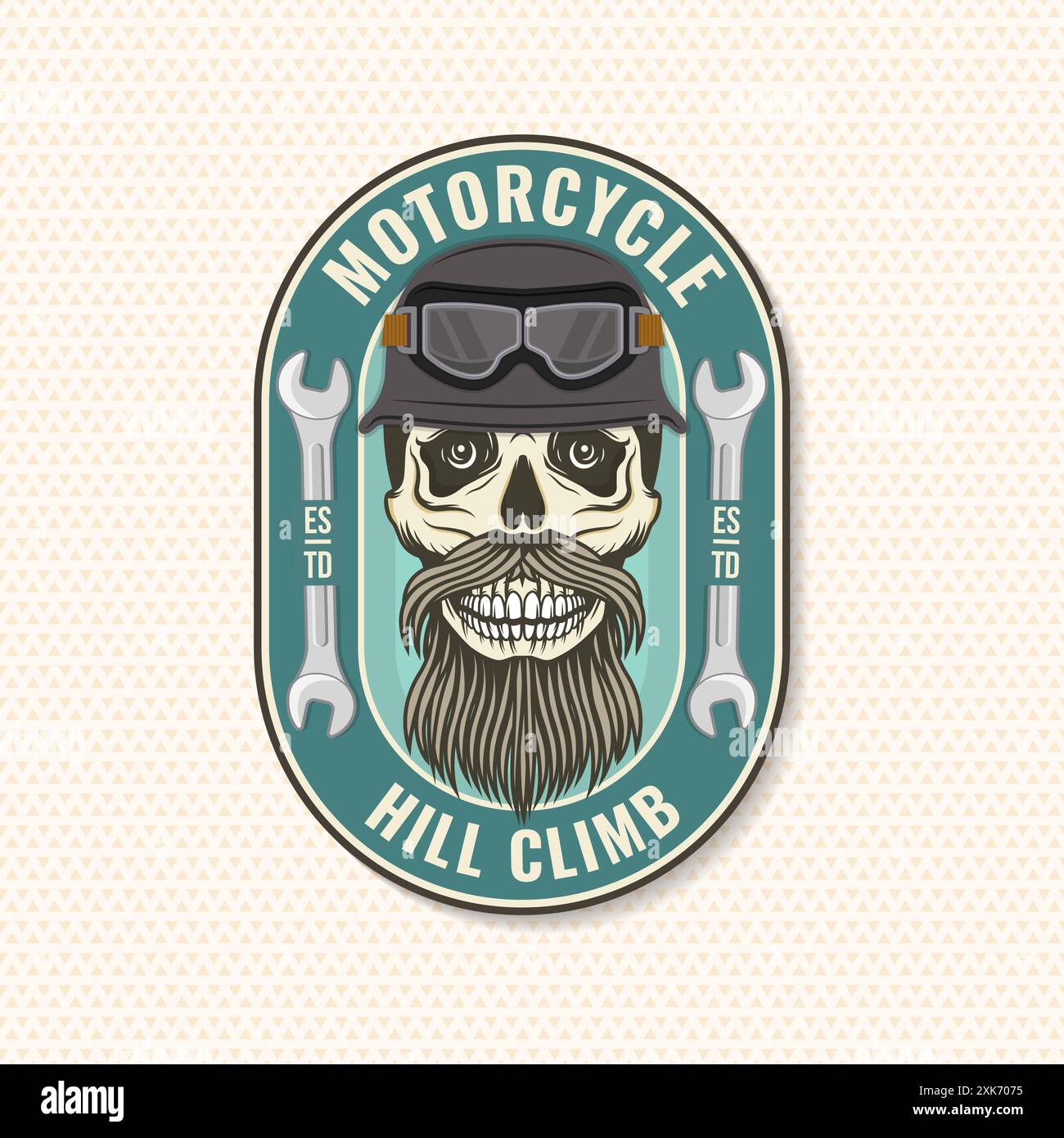 Motorcycle hill climb logo, badge, sticker. Vector. Extreme sport with ...