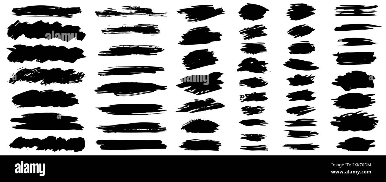 Set of black paint, ink brush strokes, brushes Stock Vector Image & Art ...