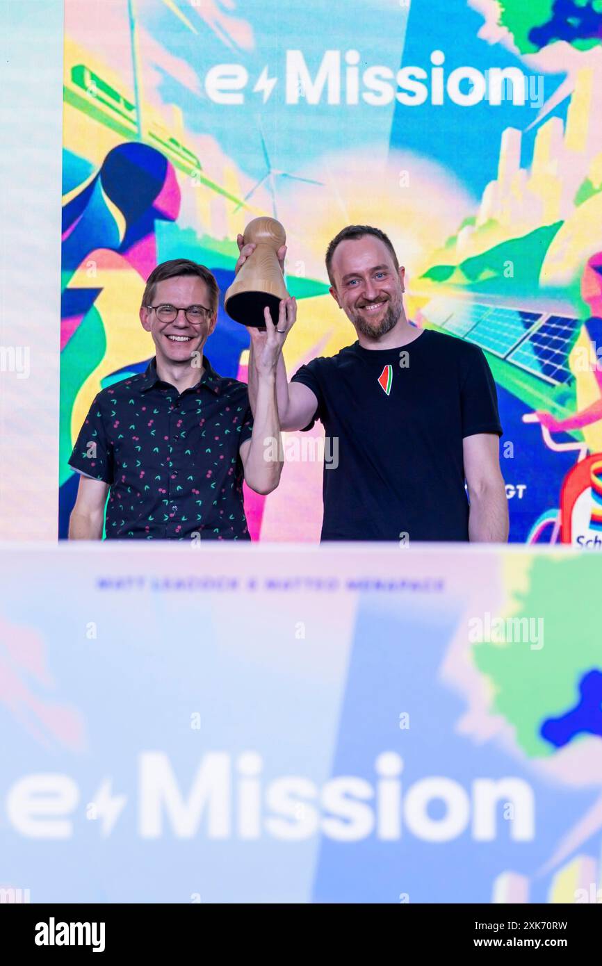 Berlin, Germany. 21st July, 2024. Matt Leacock (l) and Matteo Menapace ...