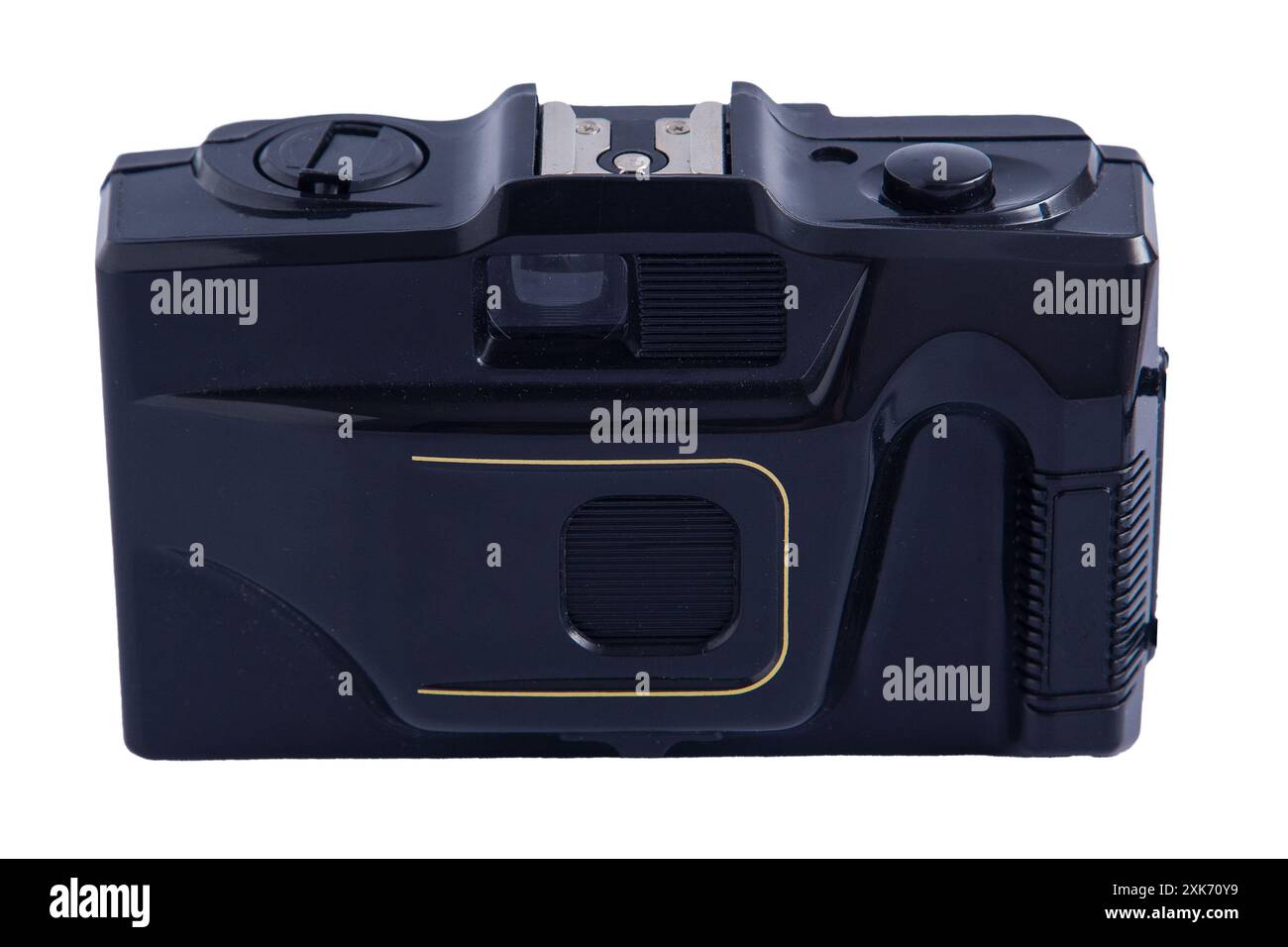 Old black film camera isolated on white background. Photo equipment ...