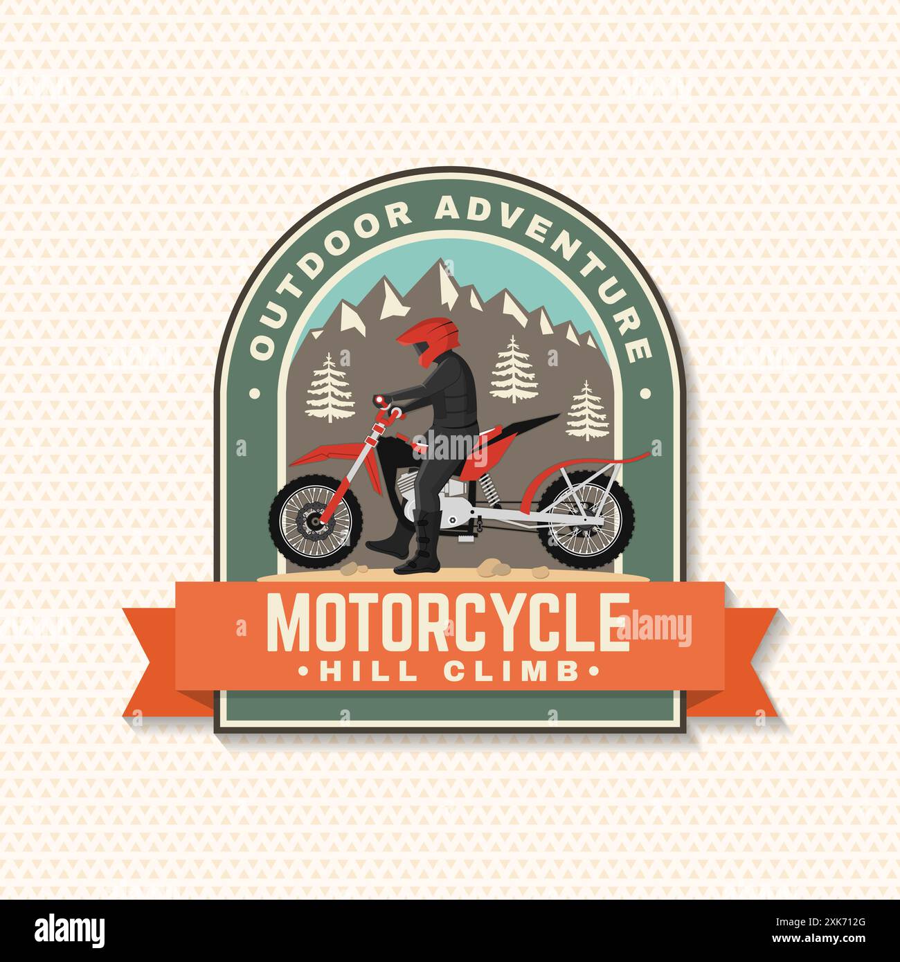 Motorcycle hill climb logo, badge, sticker. Vector. Extreme sport with ...