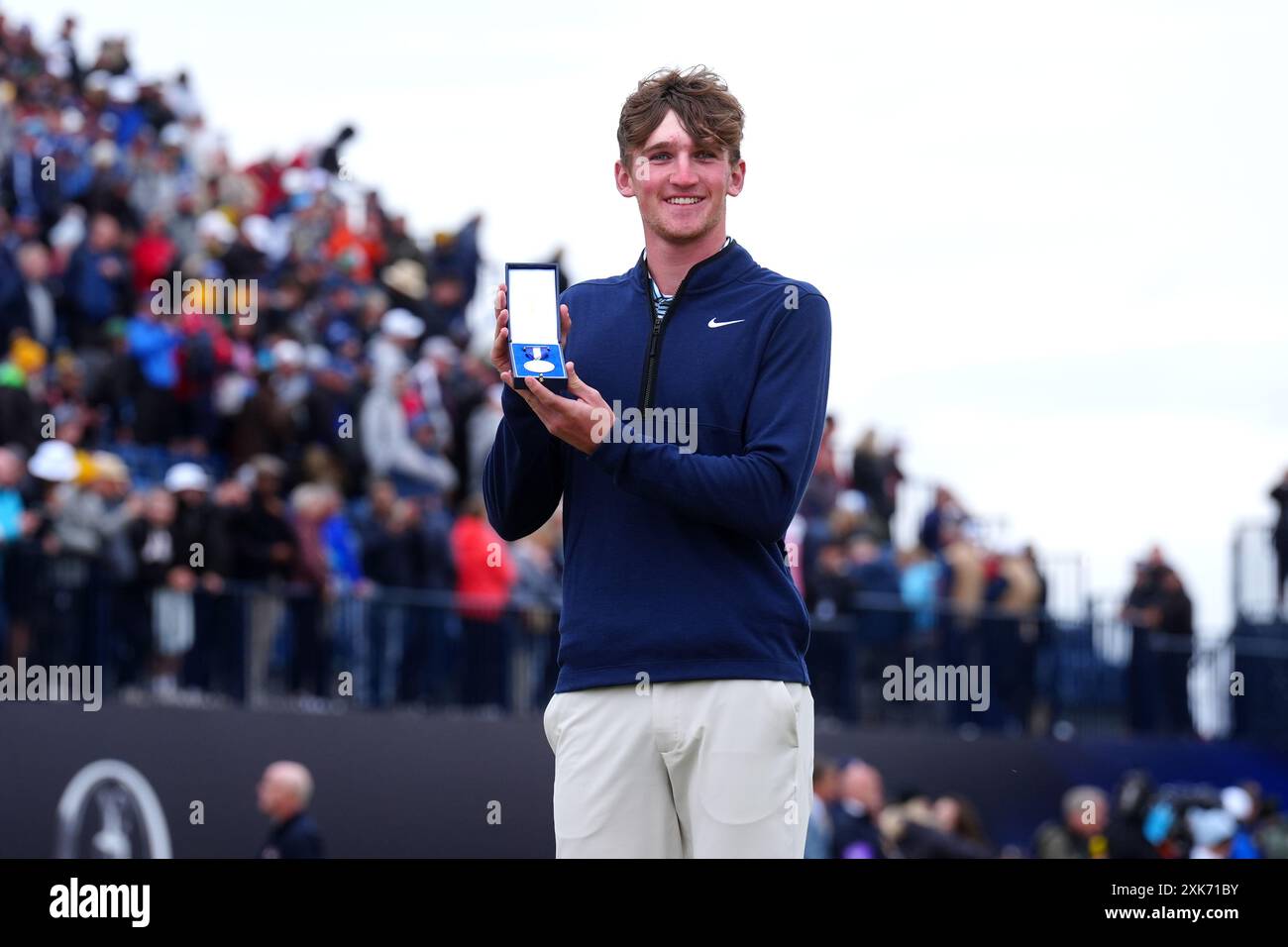Scotland's Calum Scott with the Silver Medal for top amateur following ...