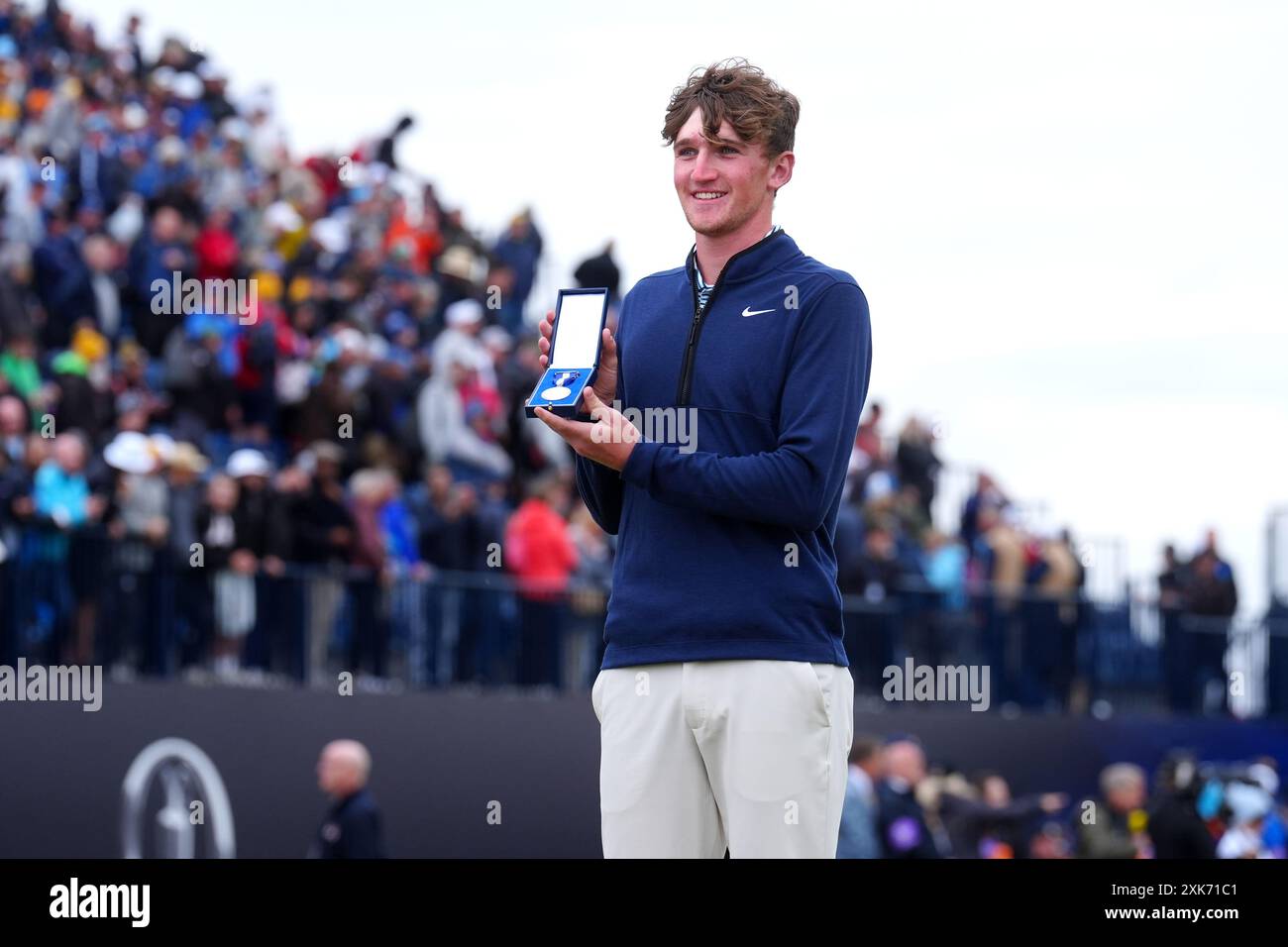 Scotland's Calum Scott with the Silver Medal for top amateur following ...