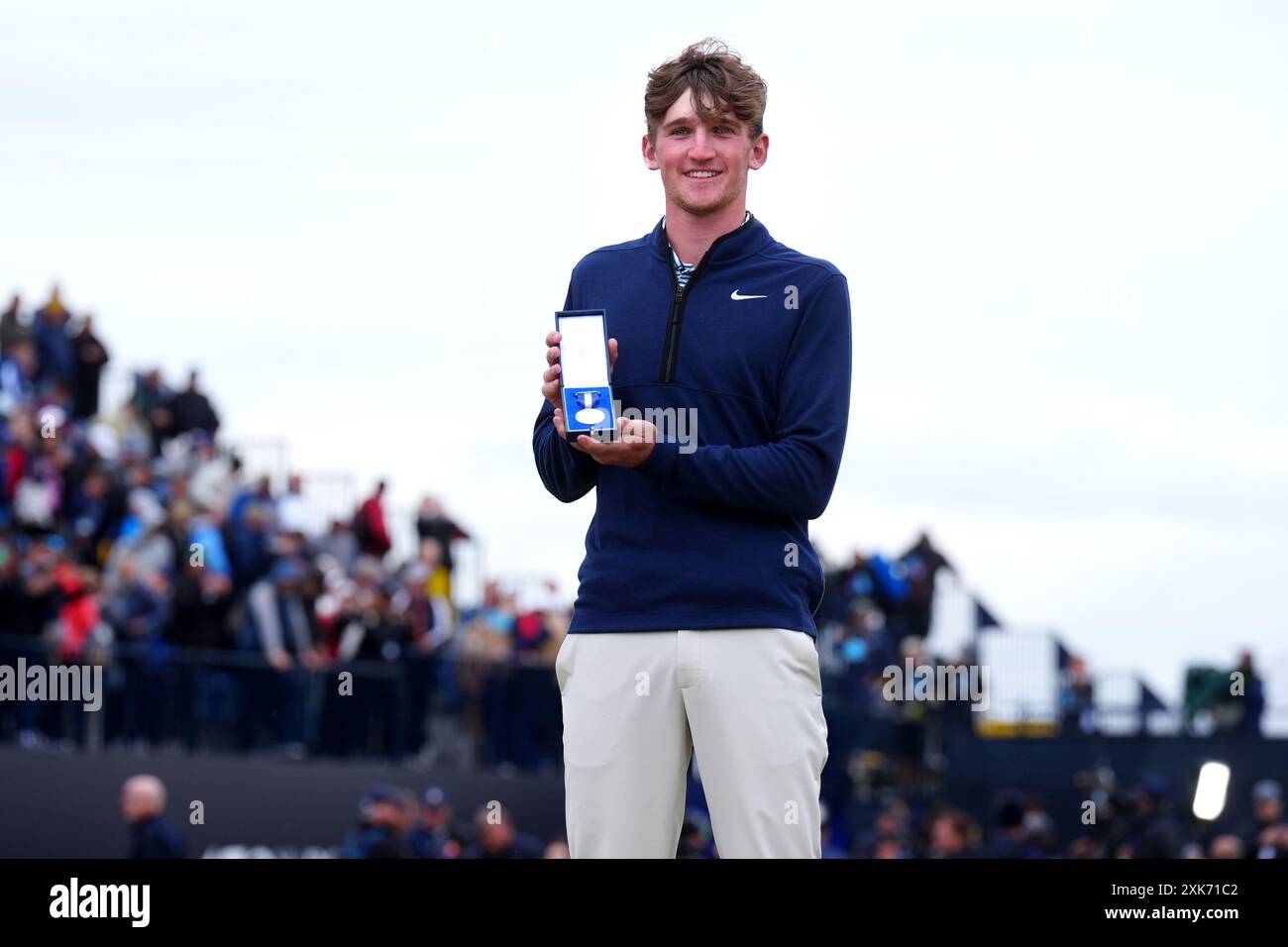 Scotland's Calum Scott with the Silver Medal for top amateur following ...