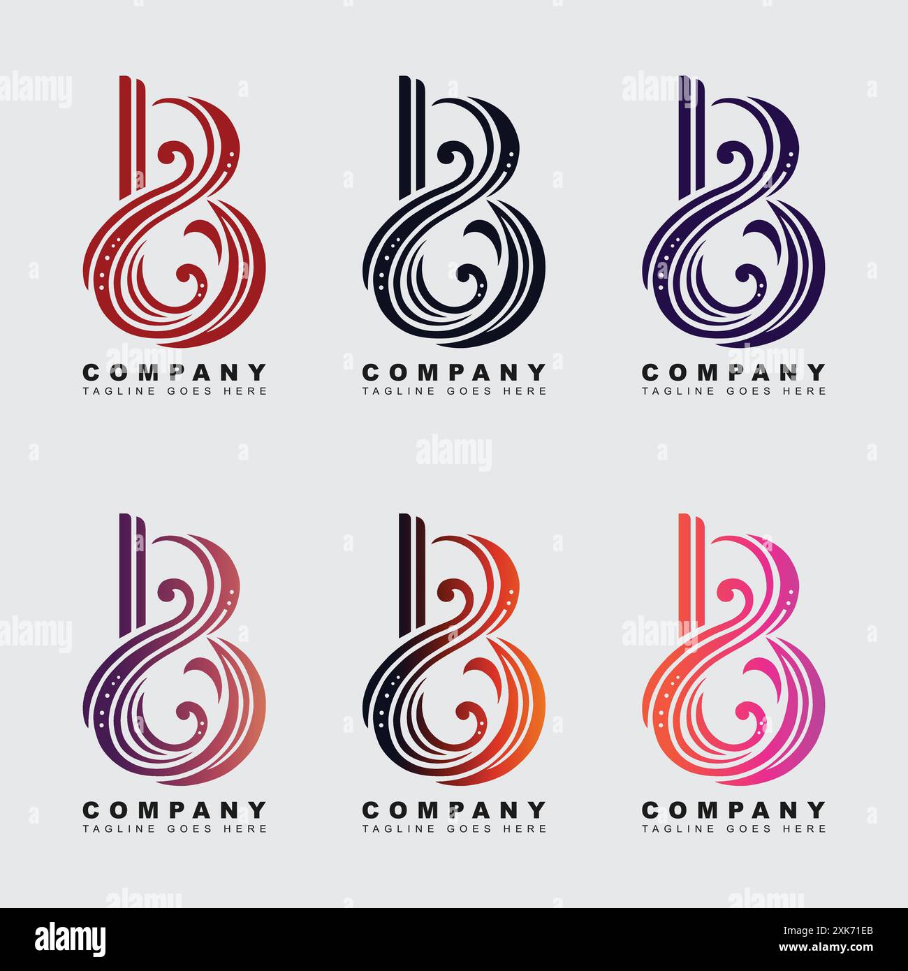 Sleek b letter logo hi-res stock photography and images - Alamy
