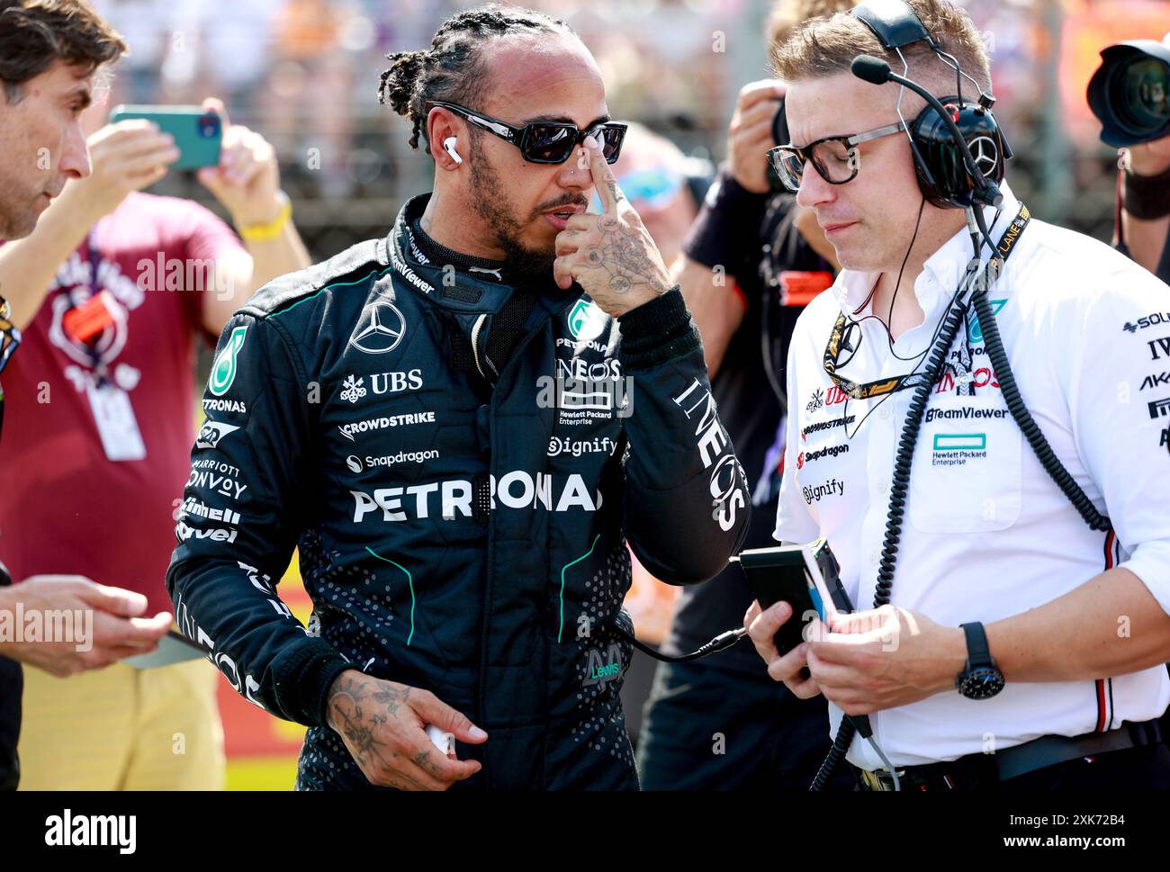 Budapest, Hongrie. 21st July, 2024. HAMILTON Lewis (gbr), Mercedes AMG ...