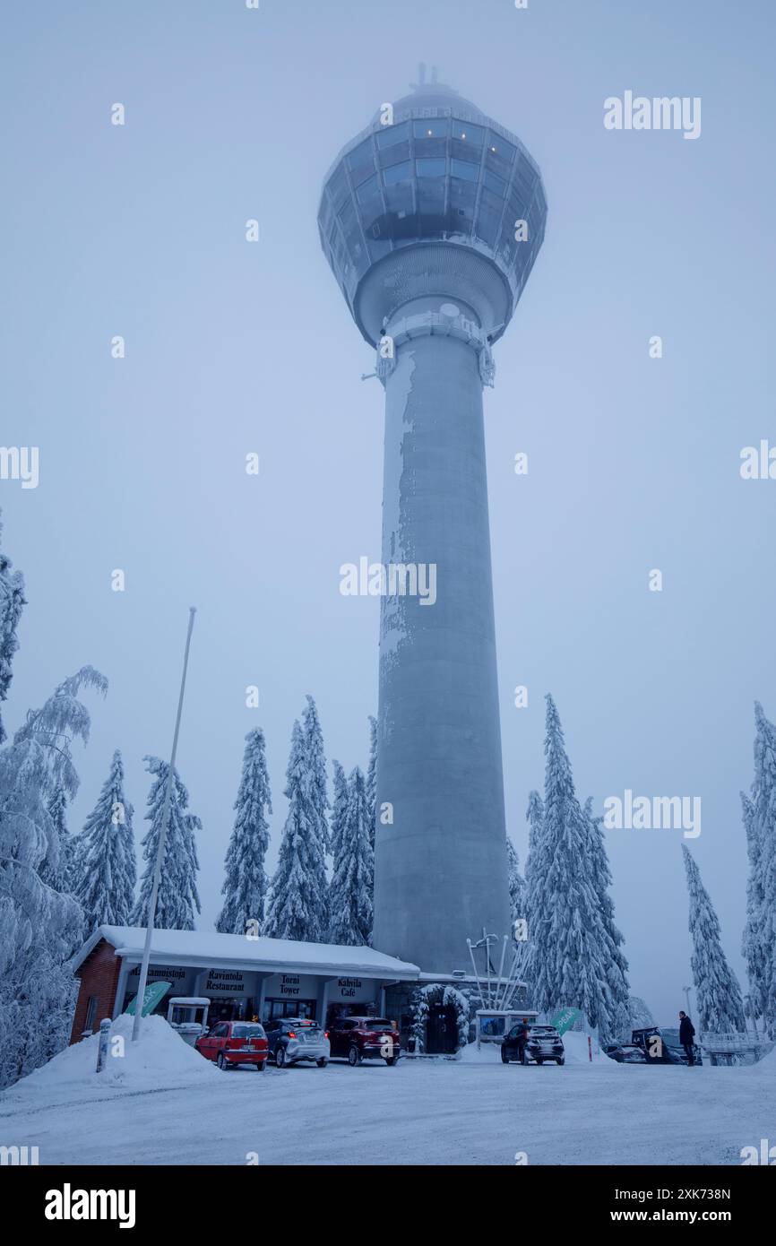 Puijo Tower and small souvenir shop at Puijo Peak, Kuopio , Finland ...