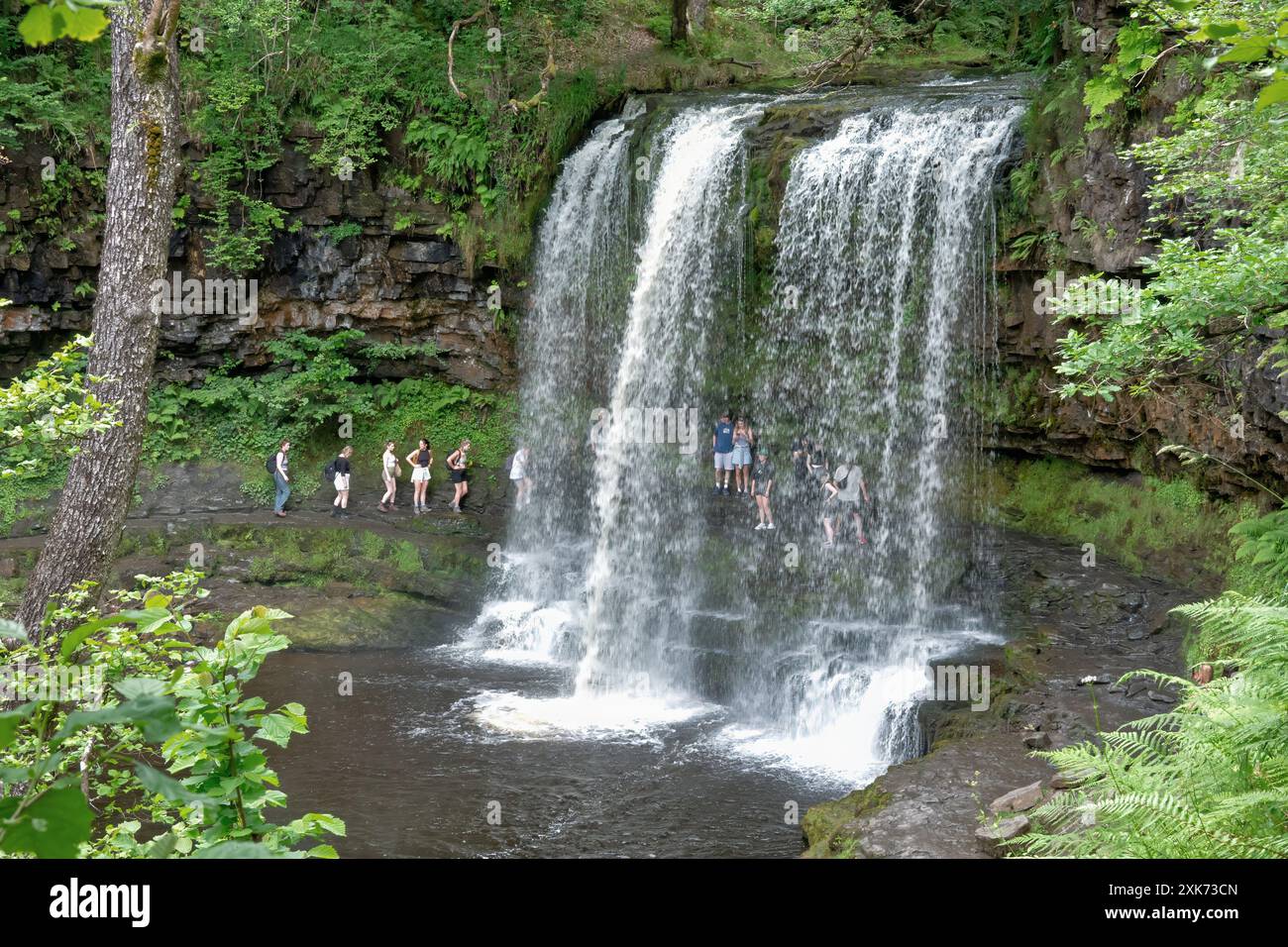Walkers and visitors to the Brecon Beacons National Park in Wales ...