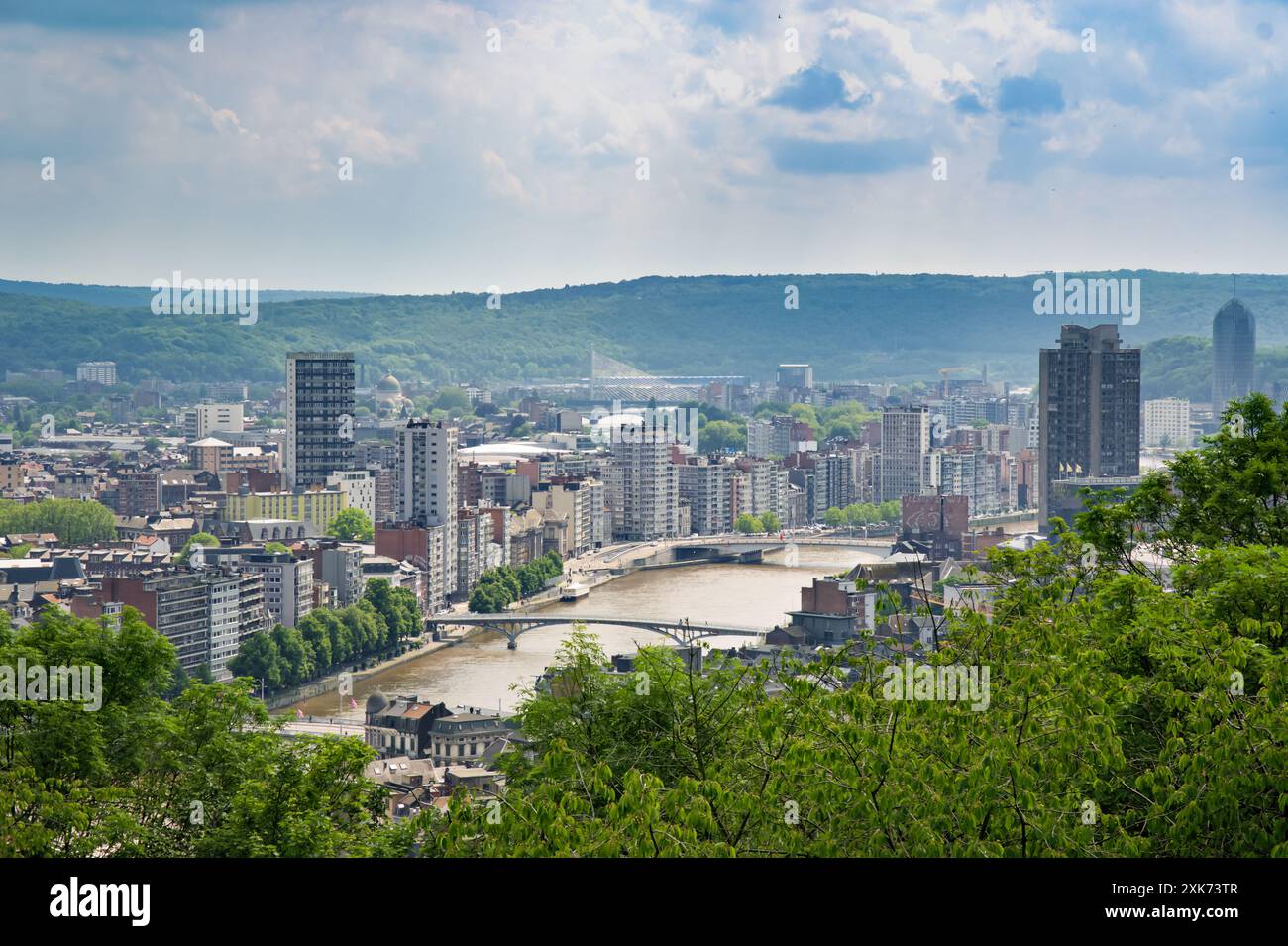 Aerial view of Cityscape of Liege from the citadel Stock Photo - Alamy