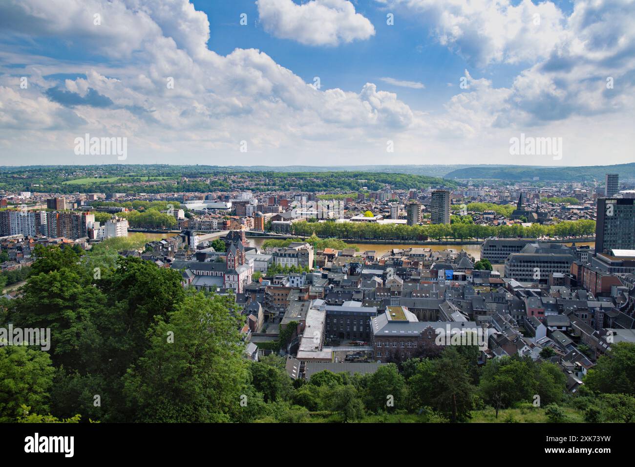 Aerial view of Cityscape of Liege from the citadel Stock Photo - Alamy