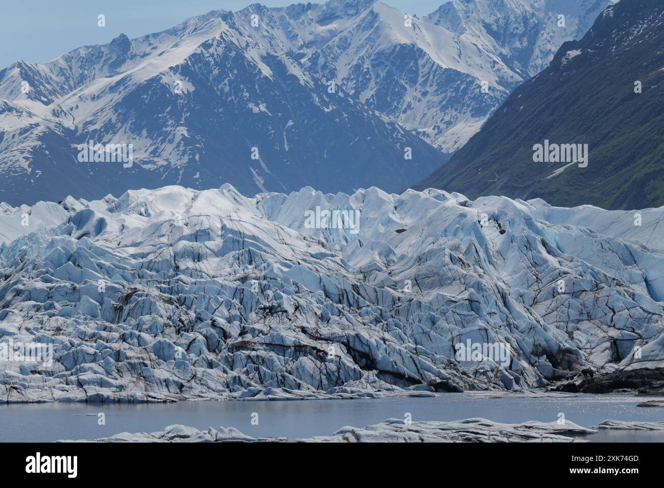 Hiking Alaska’s Matanuska Glacier fed by Mount Marcus Baker in the ...