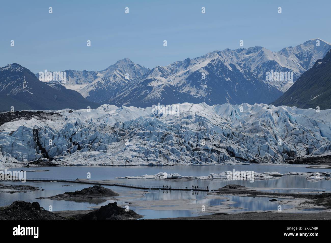 Hiking Alaska’s Matanuska Glacier fed by Mount Marcus Baker in the ...