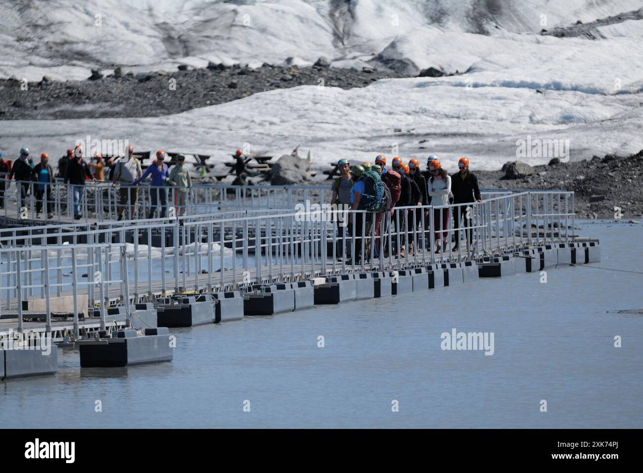 Hiking Alaska’s Matanuska Glacier fed by Mount Marcus Baker in the ...