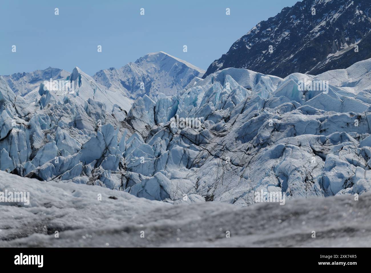 Hiking Alaska’s Matanuska Glacier fed by Mount Marcus Baker in the ...
