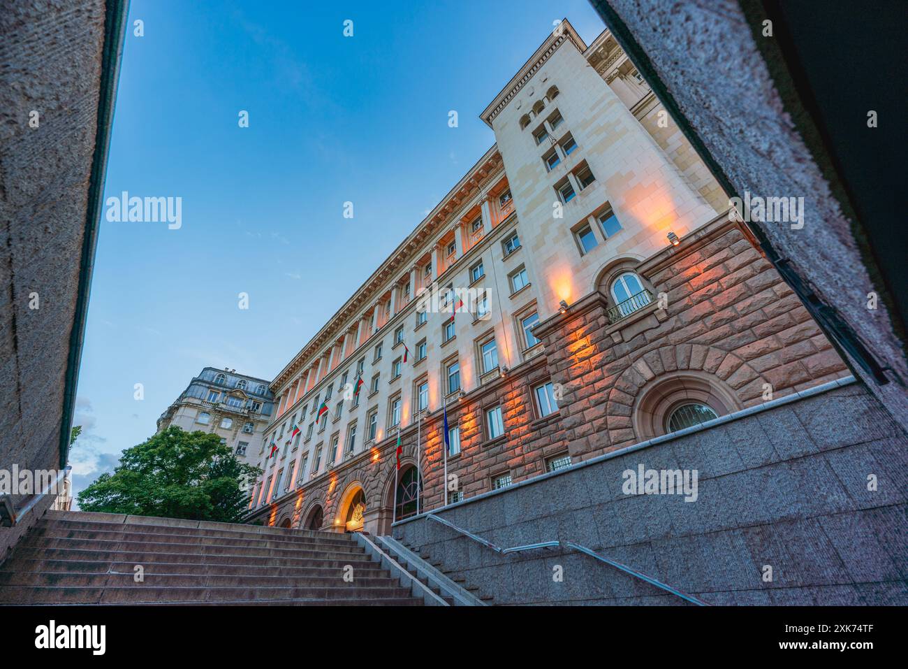 Sofia, Bulgaria. May 25, 2024. Exterior view of the Presidential Palace ...