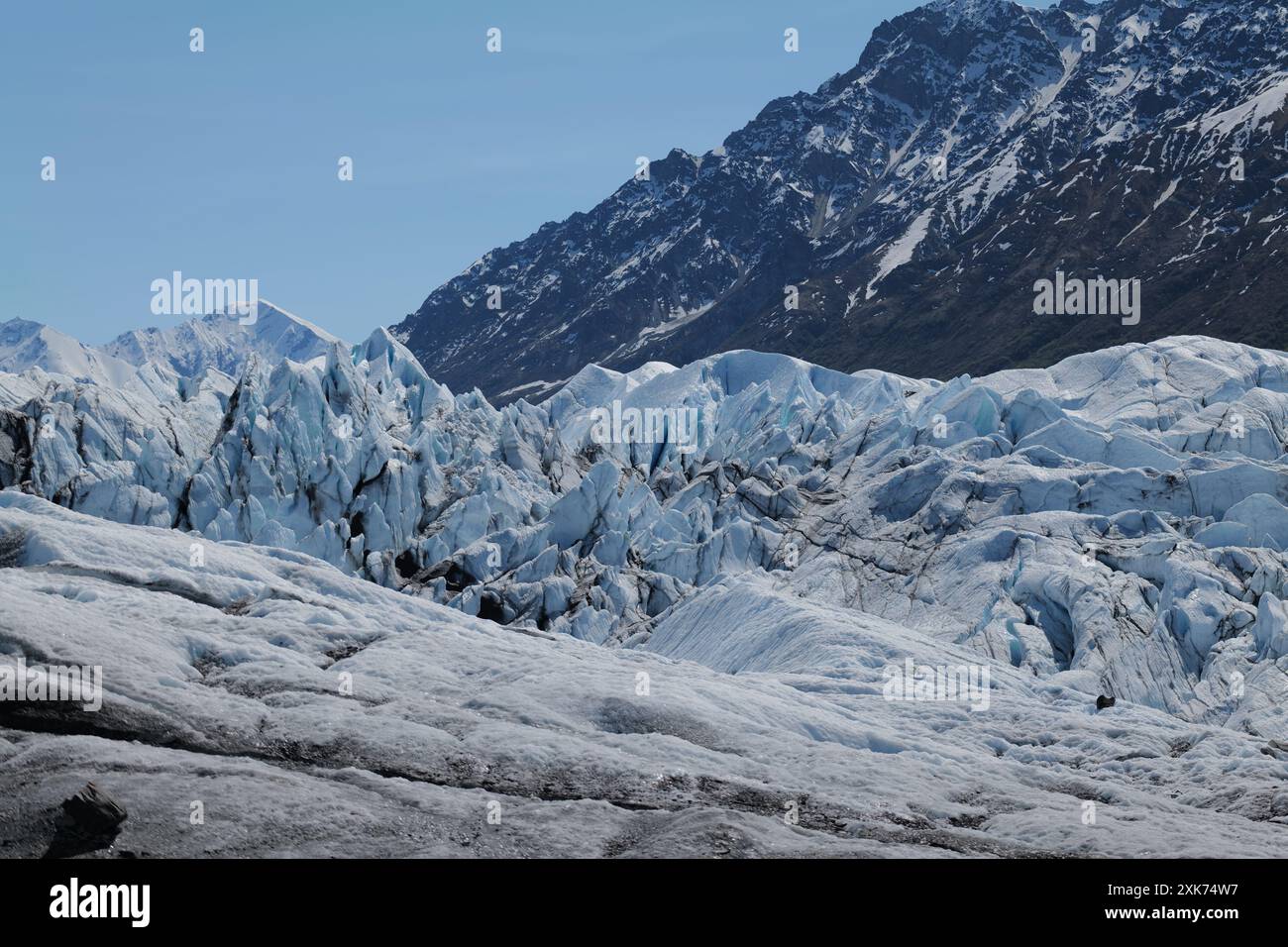 Hiking Alaska’s Matanuska Glacier fed by Mount Marcus Baker in the ...