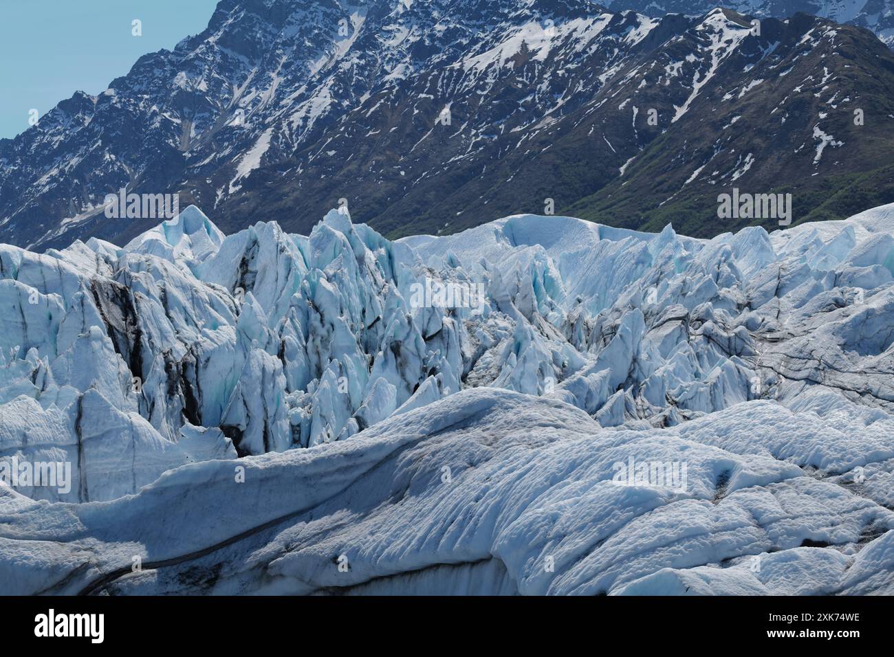 Hiking Alaska’s Matanuska Glacier fed by Mount Marcus Baker in the ...