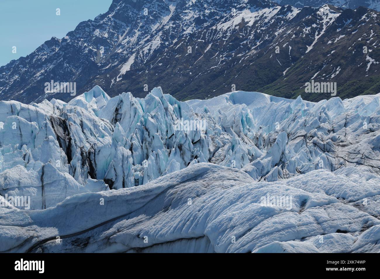 Hiking Alaska’s Matanuska Glacier fed by Mount Marcus Baker in the ...