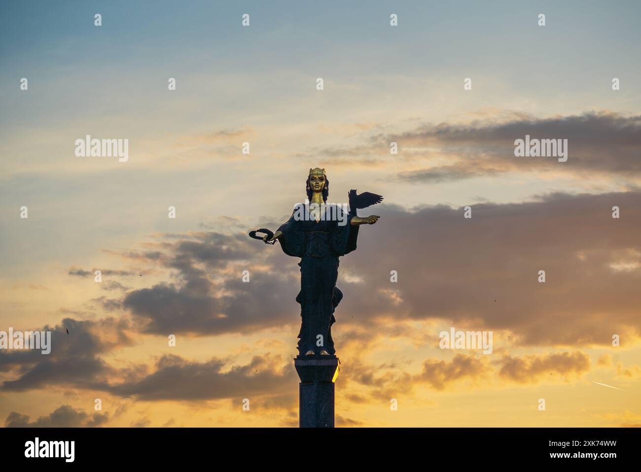 Sofia, Bulgaria. May 25, 2024. View of the Sveta Sofia Statue against ...
