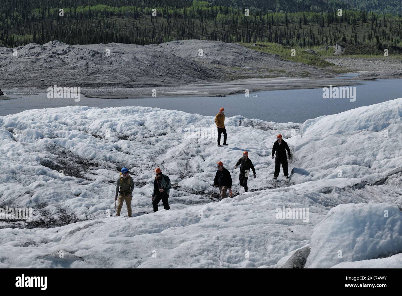 Hiking Alaska’s Matanuska Glacier fed by Mount Marcus Baker in the ...