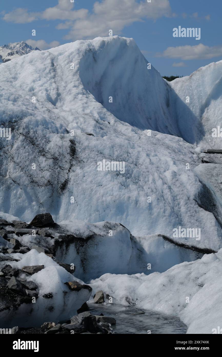 Hiking Alaska’s Matanuska Glacier fed by Mount Marcus Baker in the ...