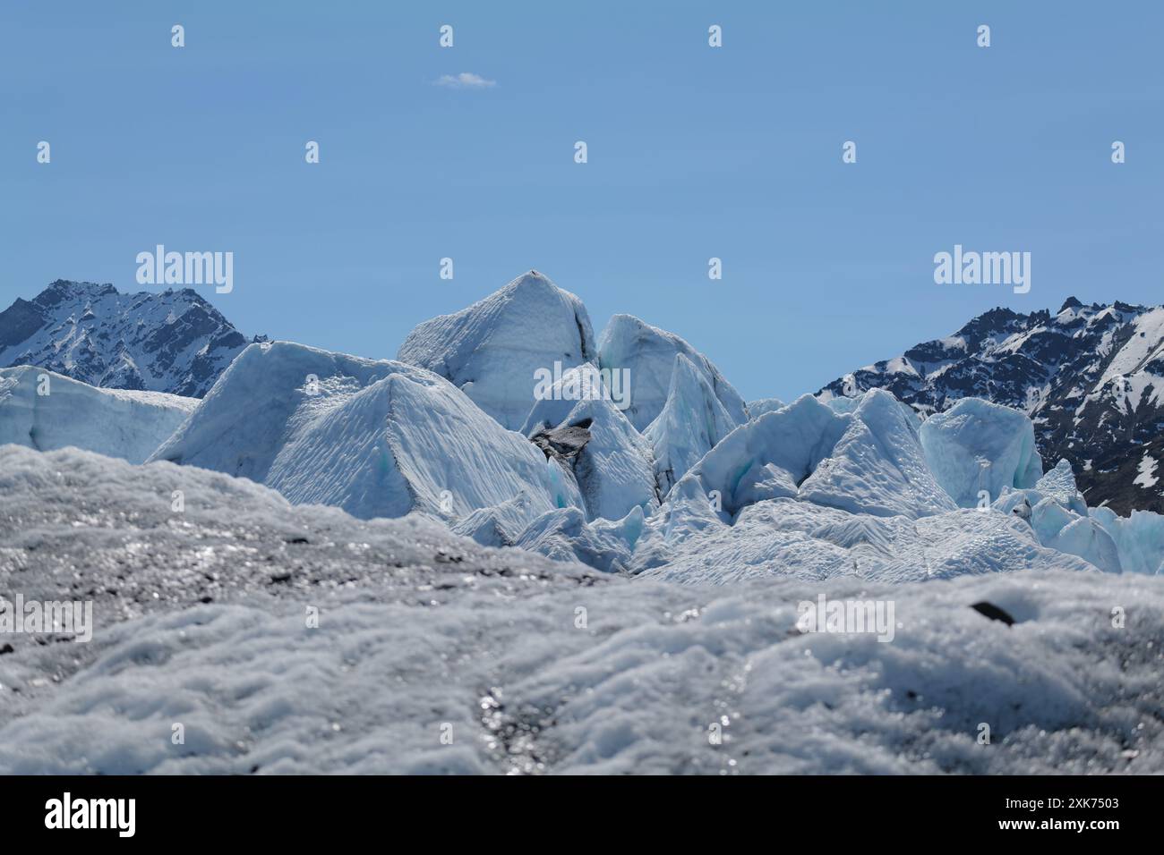 Hiking Alaska’s Matanuska Glacier fed by Mount Marcus Baker in the ...