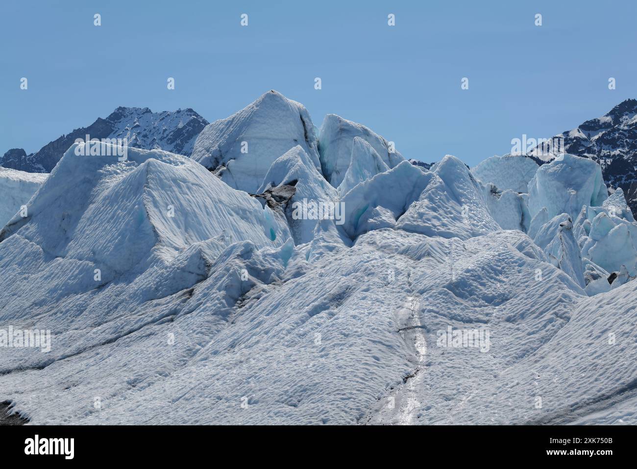 Hiking Alaska’s Matanuska Glacier fed by Mount Marcus Baker in the ...