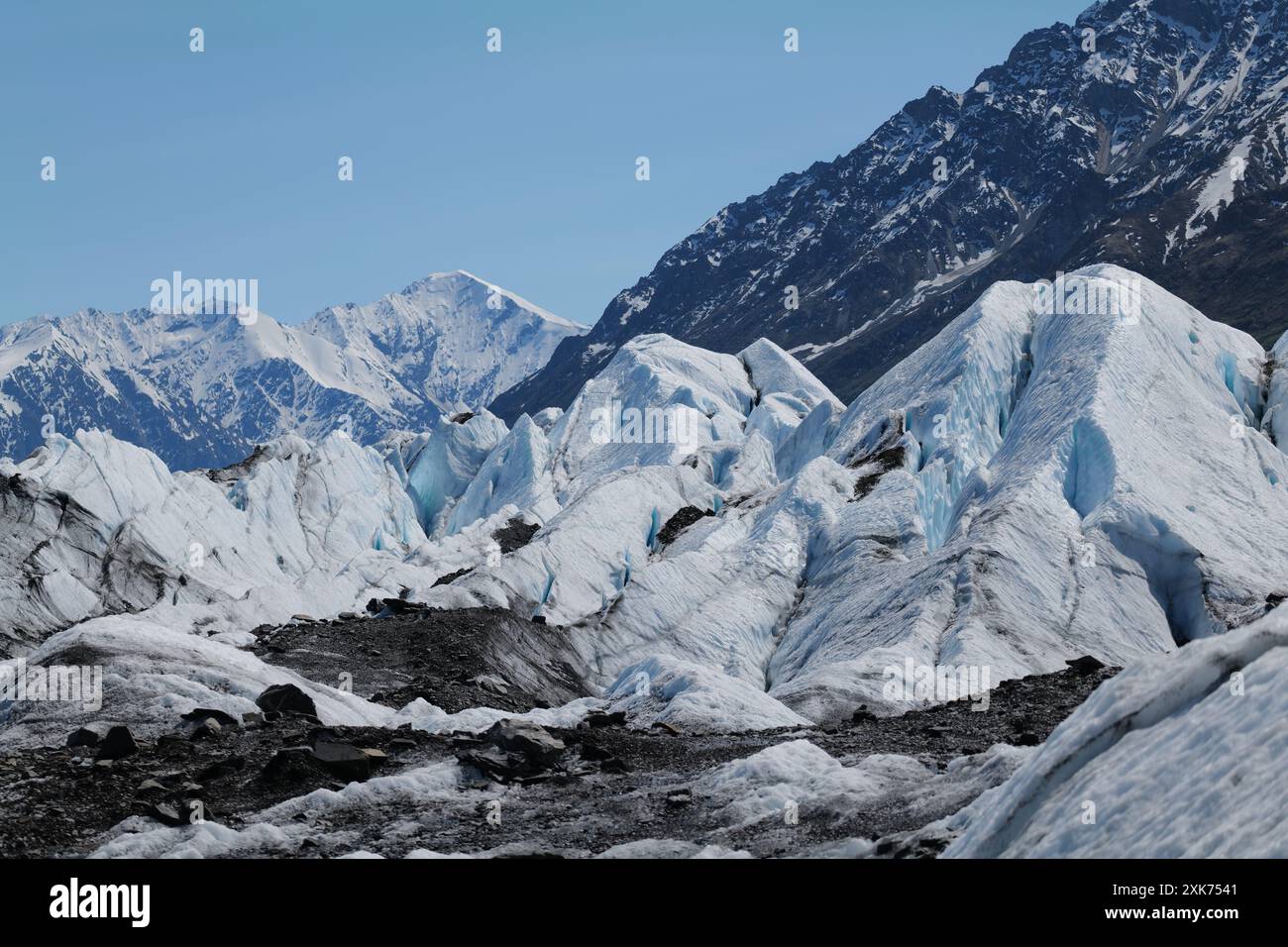 Hiking Alaska’s Matanuska Glacier fed by Mount Marcus Baker in the ...