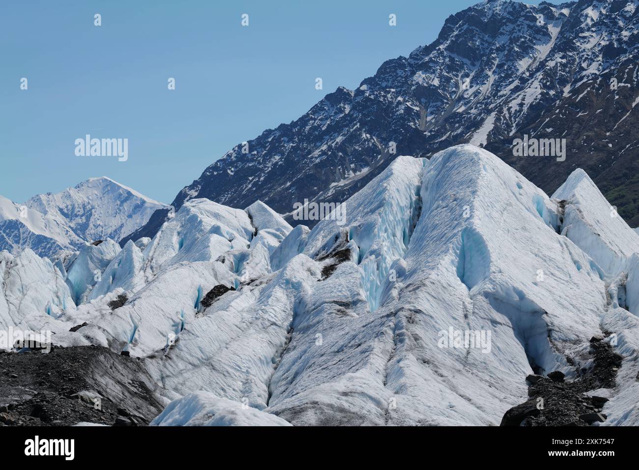Hiking Alaska’s Matanuska Glacier fed by Mount Marcus Baker in the ...