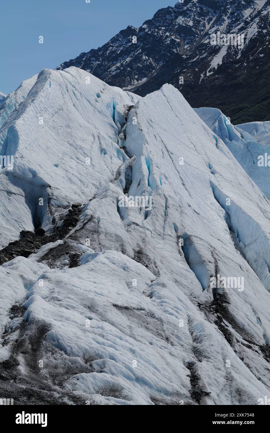 Hiking Alaska’s Matanuska Glacier fed by Mount Marcus Baker in the ...
