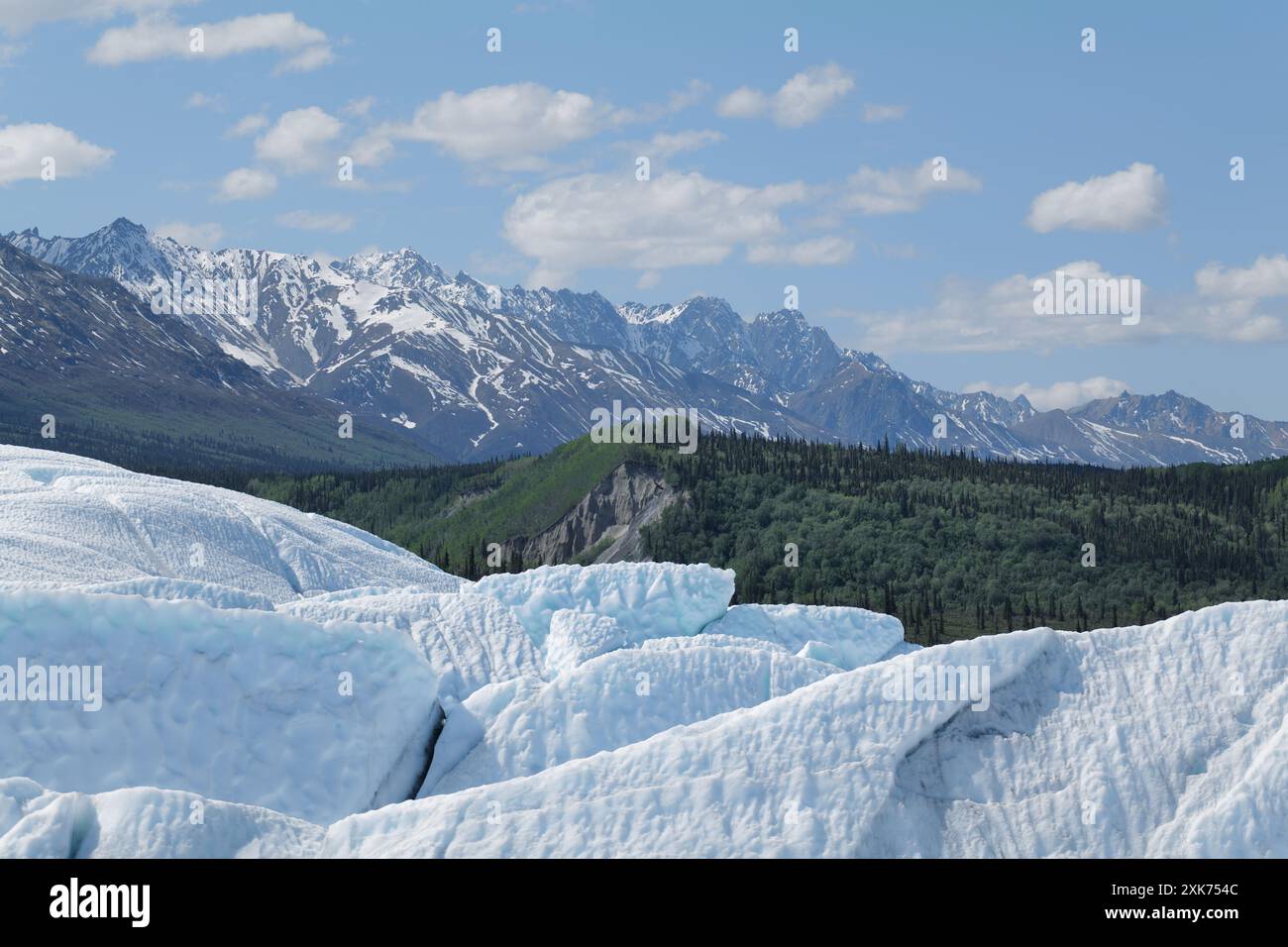 Hiking Alaska’s Matanuska Glacier fed by Mount Marcus Baker in the ...