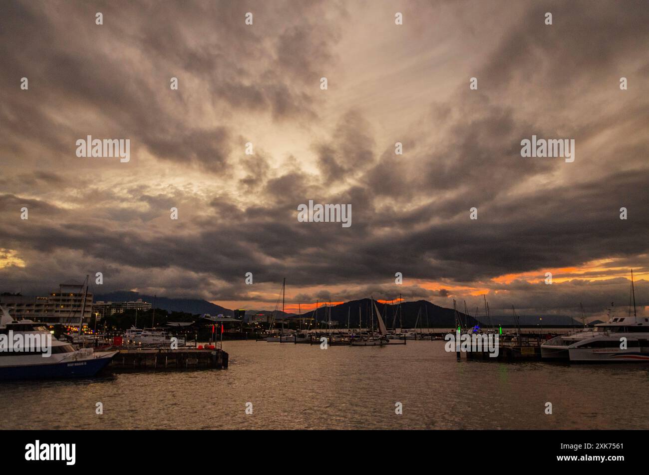 Dramatic clouds during sunset over Cairns. Cairns is major tourist ...