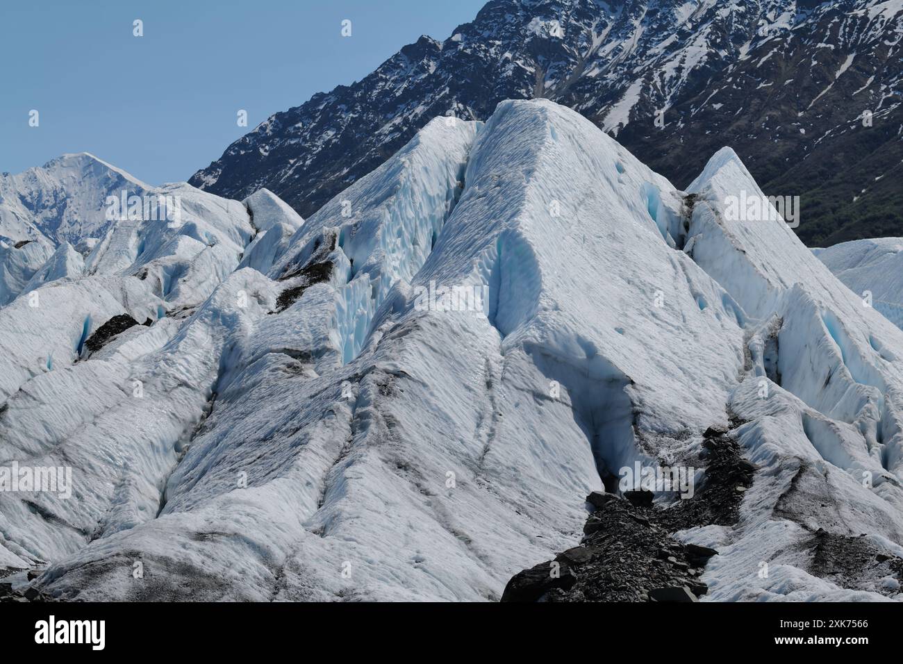 Hiking Alaska’s Matanuska Glacier fed by Mount Marcus Baker in the ...