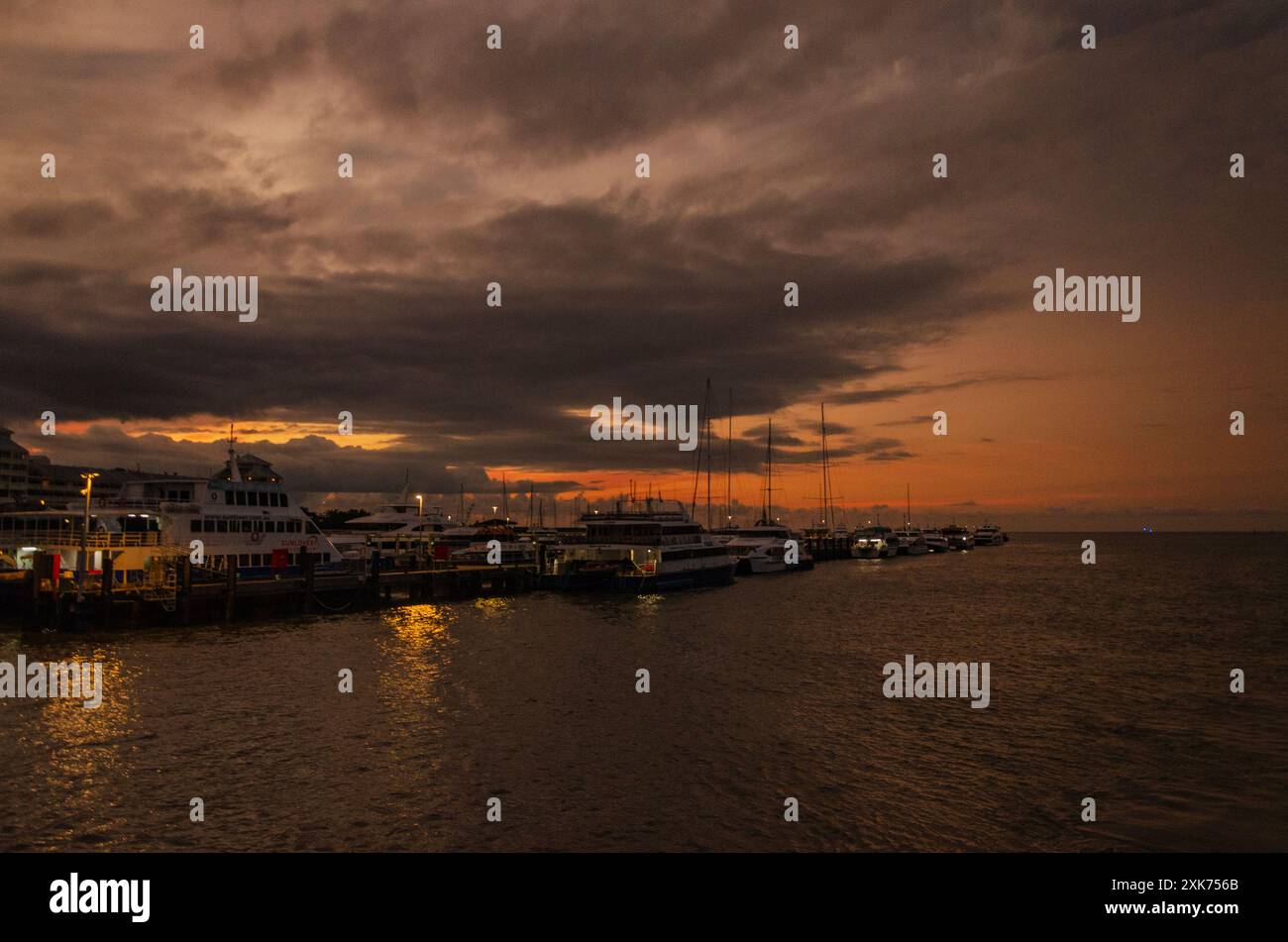 Dramatic clouds during sunset over Cairns. Cairns is major tourist ...