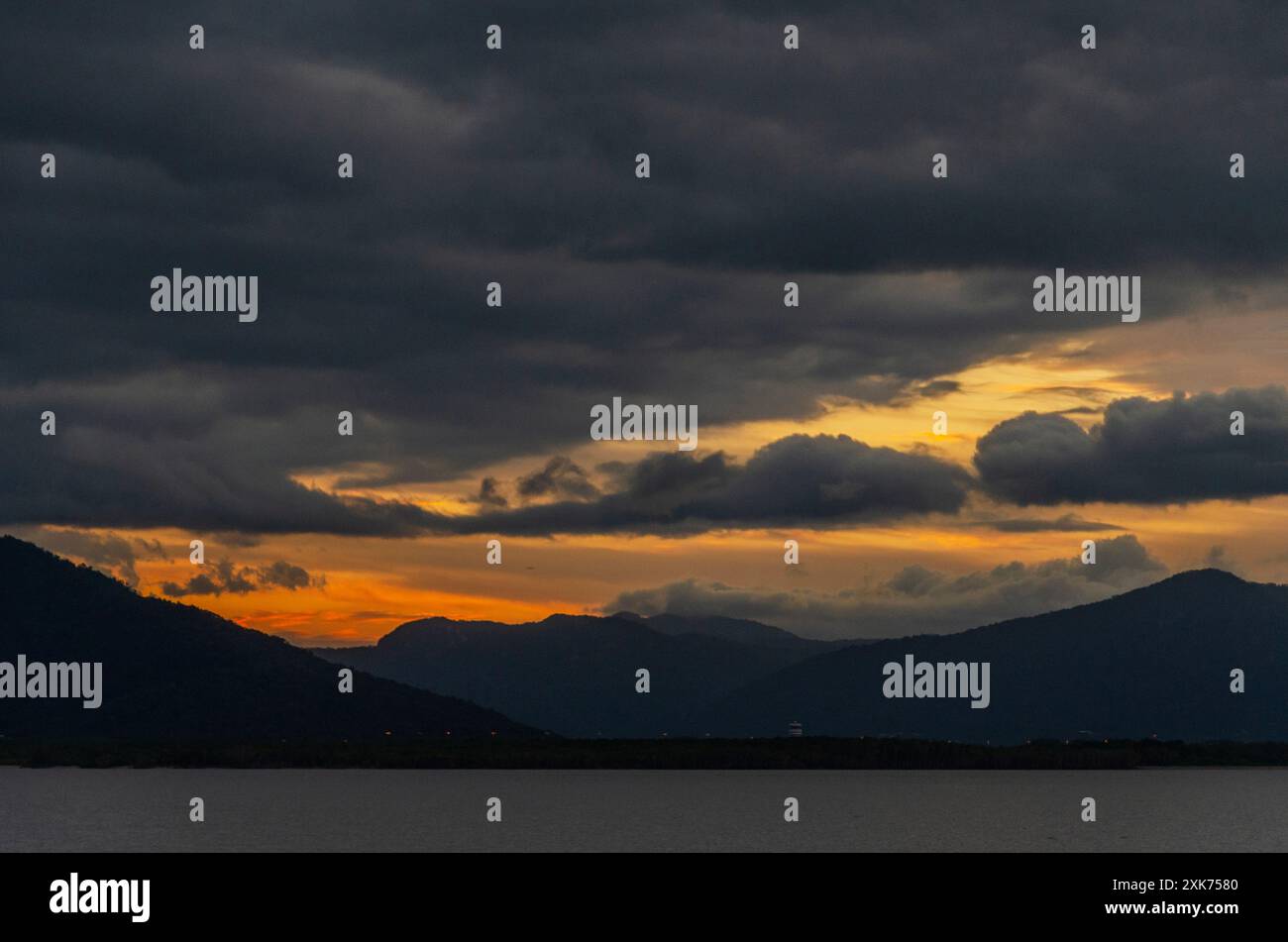 Dramatic clouds during sunset over Cairns. Cairns is major tourist ...