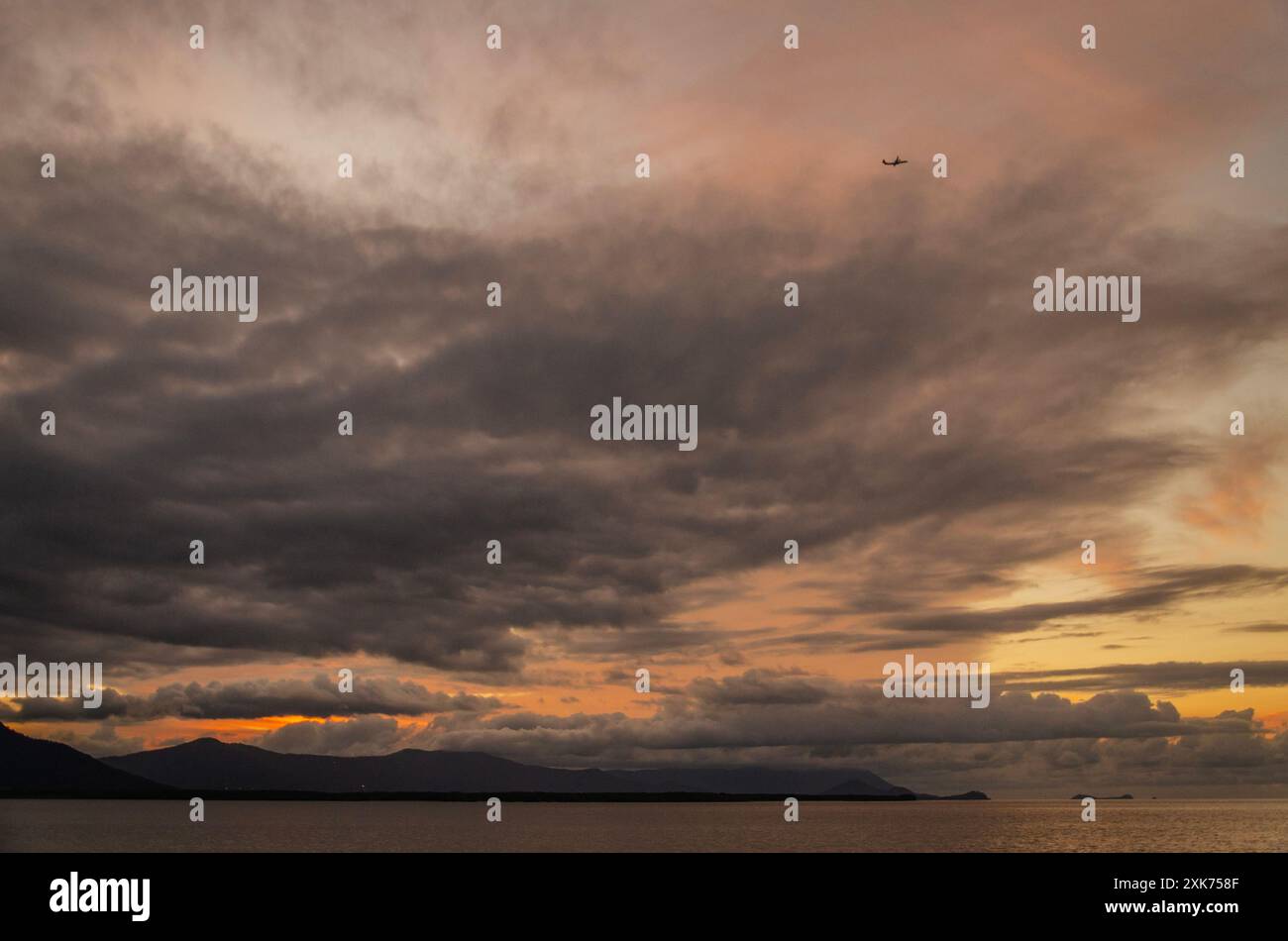 Dramatic clouds during sunset over Cairns. Cairns is major tourist ...
