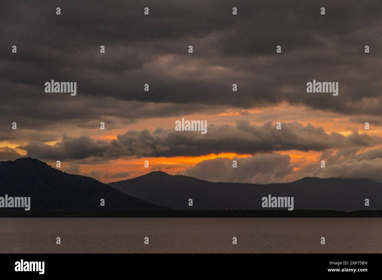 Dramatic clouds during sunset over Cairns. Cairns is major tourist ...