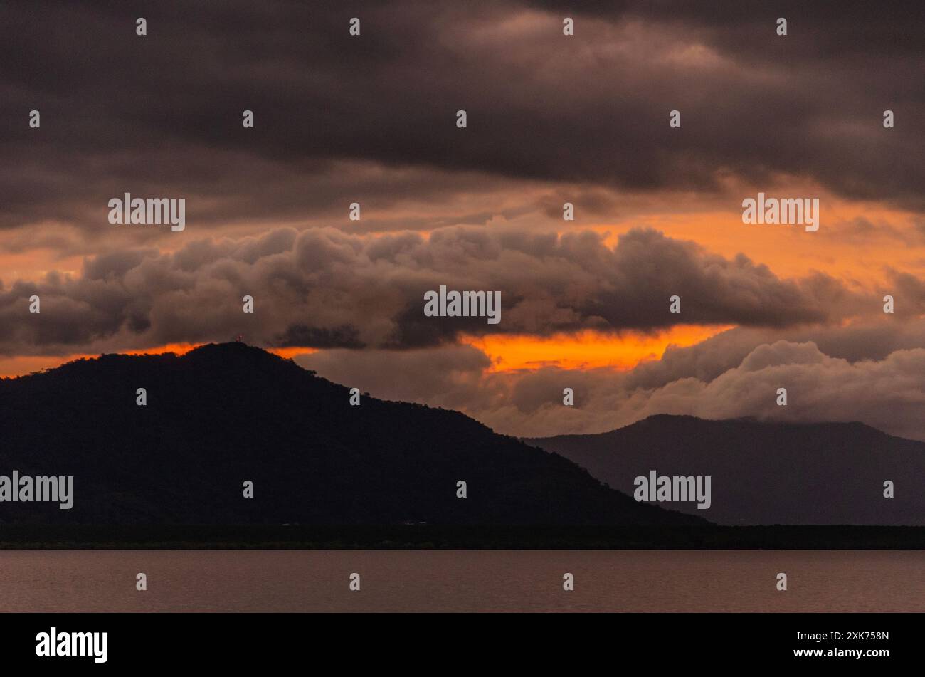Dramatic clouds during sunset over Cairns. Cairns is major tourist ...