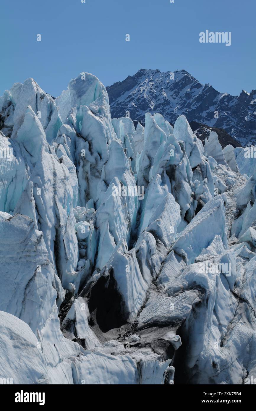 Hiking Alaska’s Matanuska Glacier fed by Mount Marcus Baker in the ...